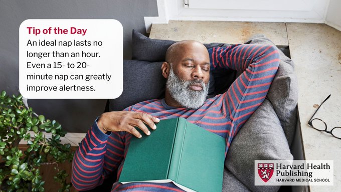 Tip of the Day – take short naps @HarvardHealth – Healthaware